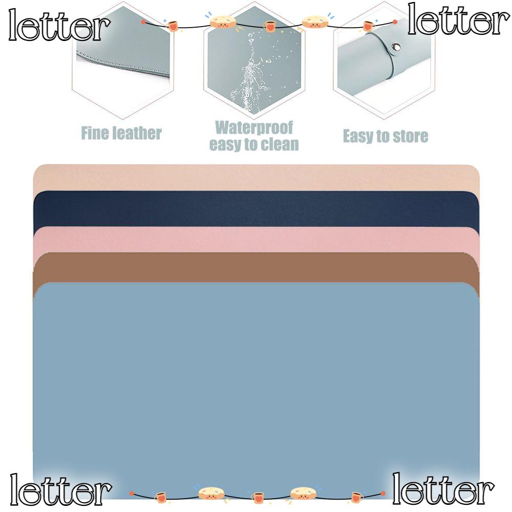 LETTER Solid Color Keyboard Mouse Pad Modern Leather Computer Desk Mat ...