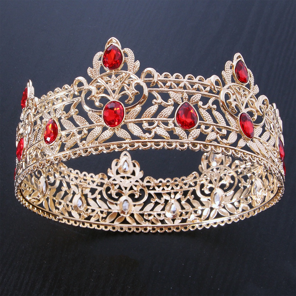 Men's Golden Crystal Crown Rhinestone Princess Crown Shiny Hollow-Out ...