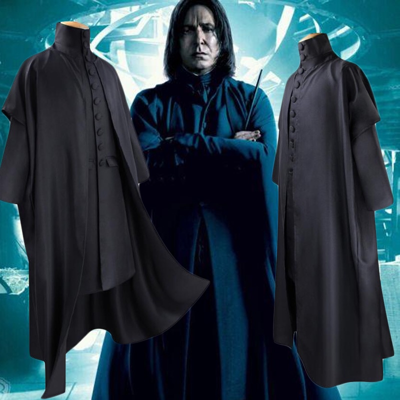 Professor Severus Snape Cosplay Costume Hogwartes School Black Cloak ...