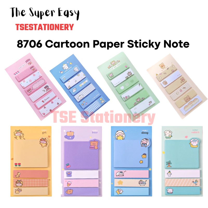 8706 Cartoon Paper Type Sticky Note Pad Sticker Indexer | Shopee Malaysia