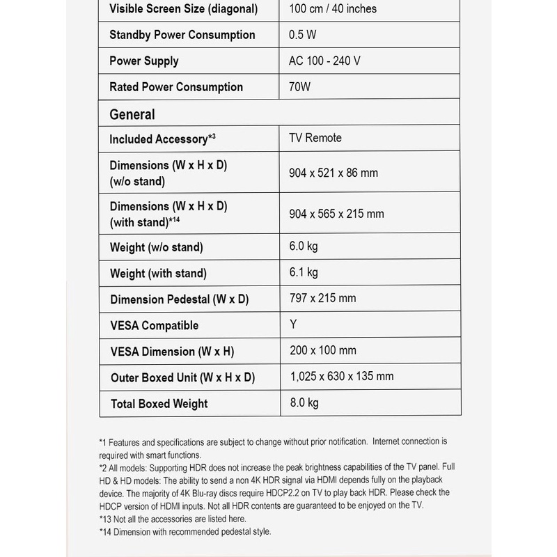 [NEW MODEL] Panasonic 40 Inch LED TV TH-40L400K [to replace TH-40G300K ...