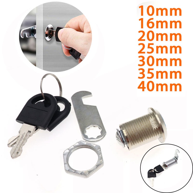 Security Lock 10/16/20/25/30/35/40mm Filing Cabinet Post Mailbox Drawer ...