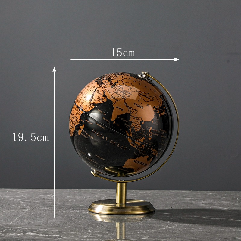 720° Rotating 32cm Large HD standard Globe Vintage balck globe Nordic ...