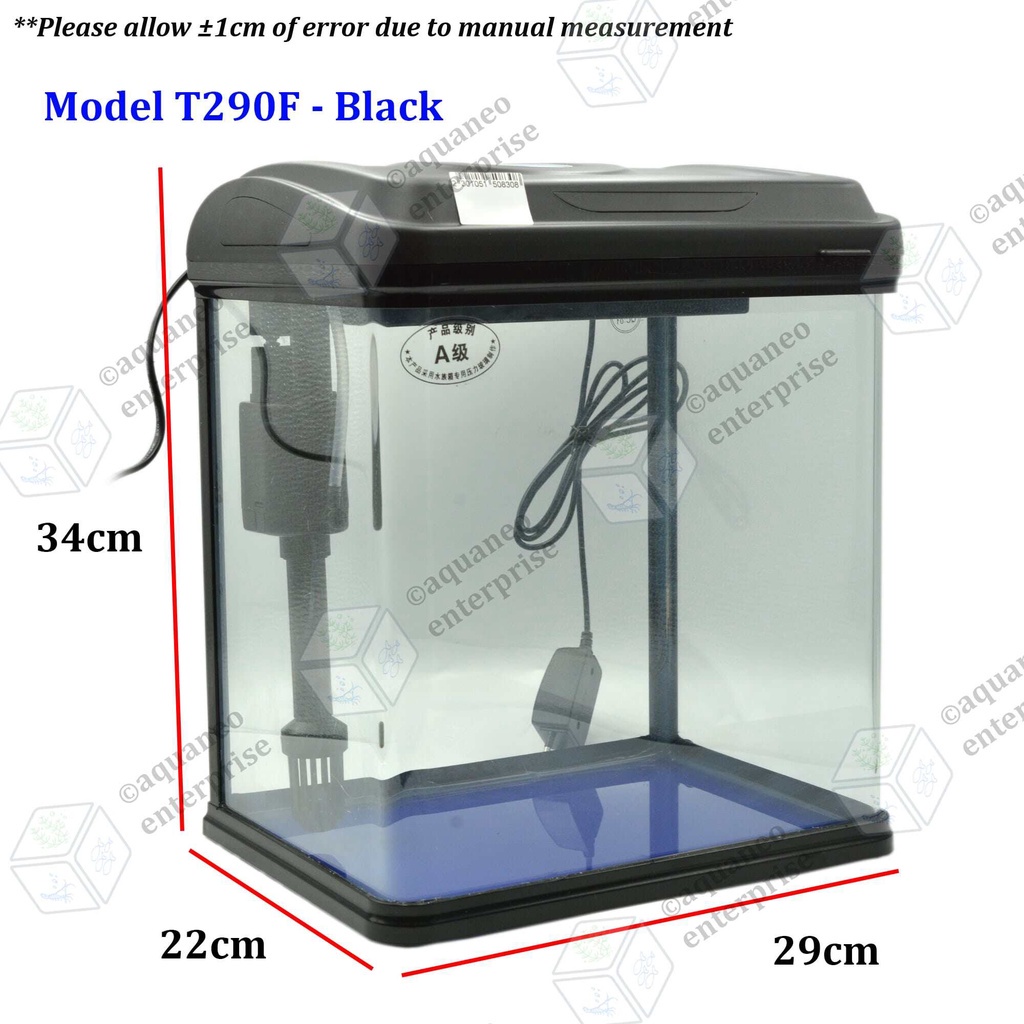Sobo T-240F T-290F Glass Aquarium Set With Cover Filter White Black ...