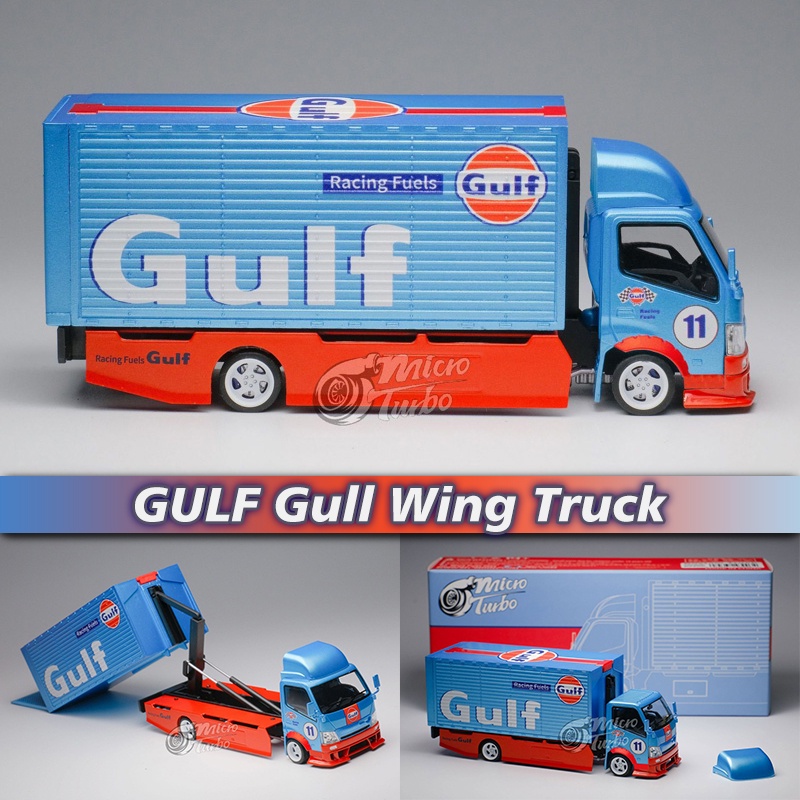 MicroTurbo MT 1:64 GULF Custom Gull Wing Truck Alloy Diorama Car Model ...