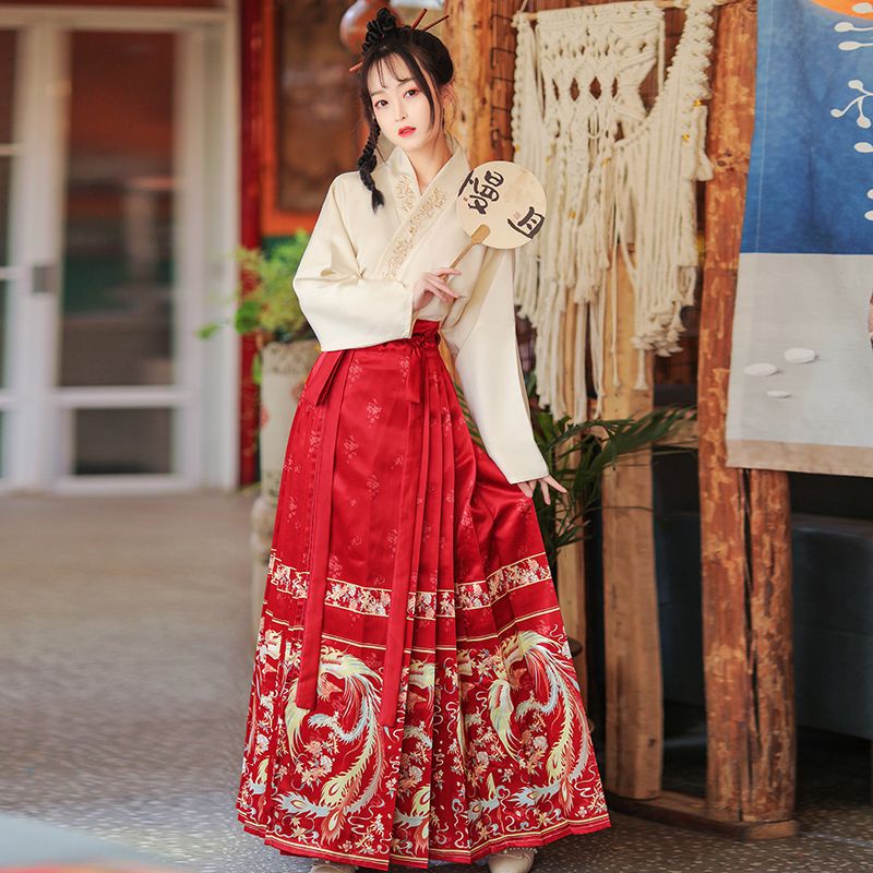 Han Ming system element hanfu phoenix dance spring horse skirt modified ...