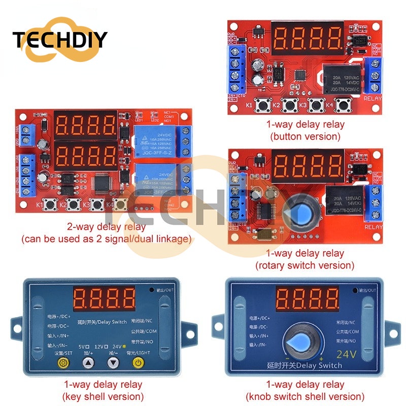 DC 5V 12V 24V 10A Adjustable Time Delay Relay Module 32 Modes LED Digital Timming Trigger Timer ...