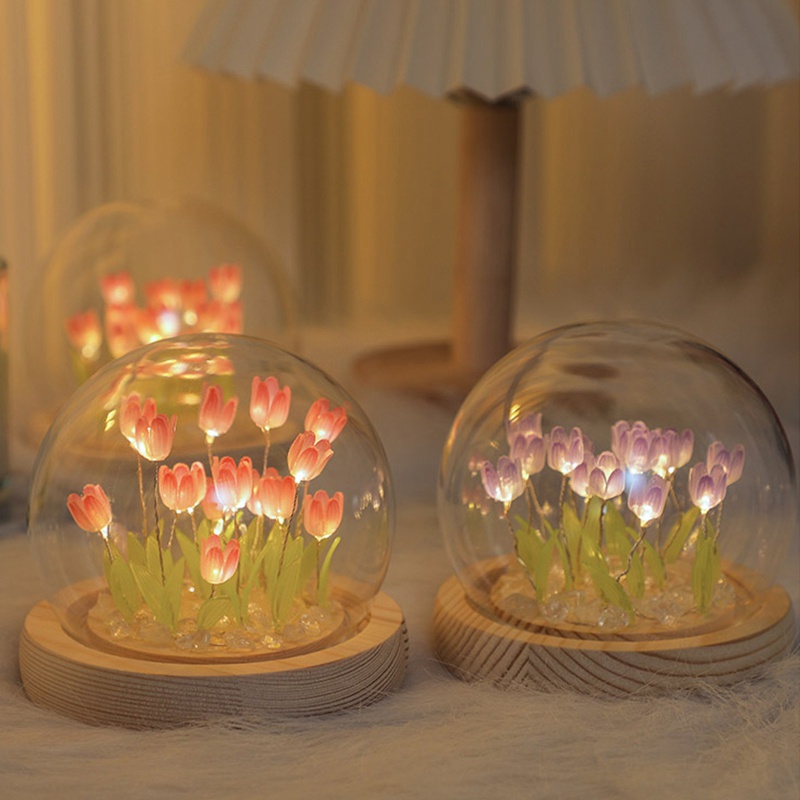 Desktop Atmosphere Night light Led DIY Tulip Material Set Bedroom ...