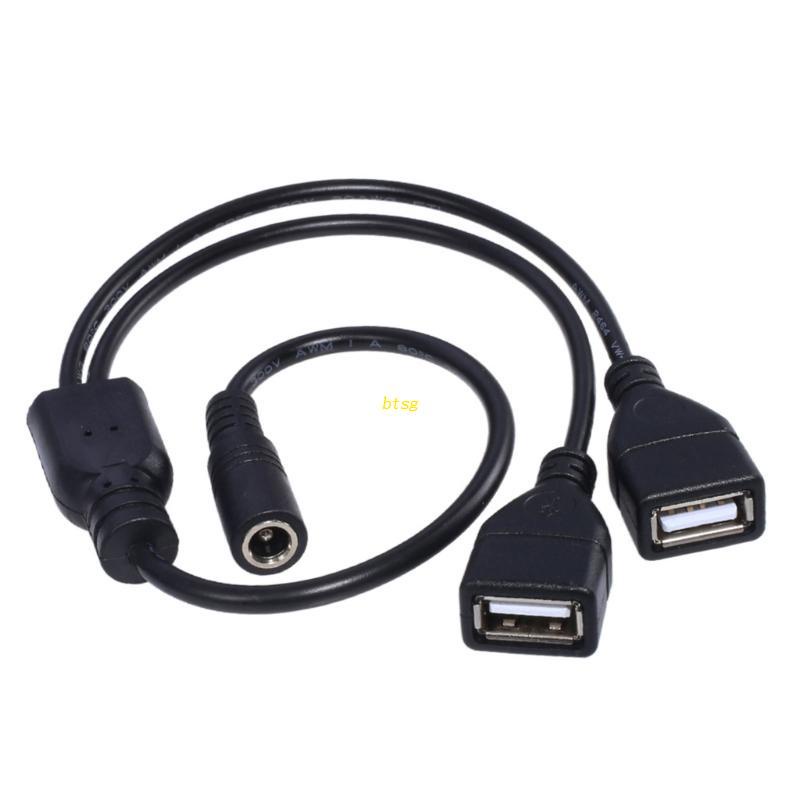 Bt Usb To Dc Cable 55x21mm Female To 2 Usb Female Connector Charge Barrel Jack Power Cable For
