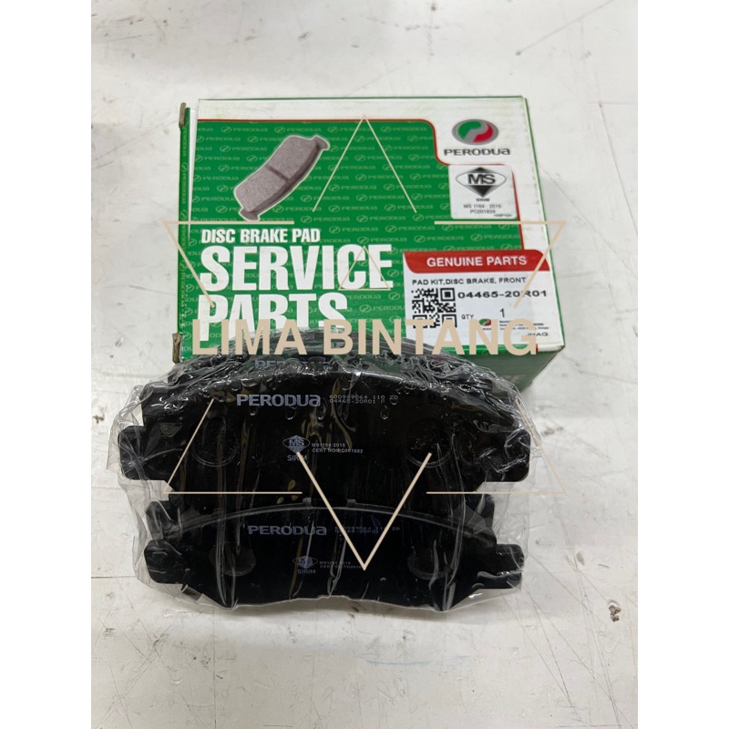 ORIGINAL PERODUA MYVI D20N (2018>) FRONT DISC BRAKE PAD SET > 04465 ...