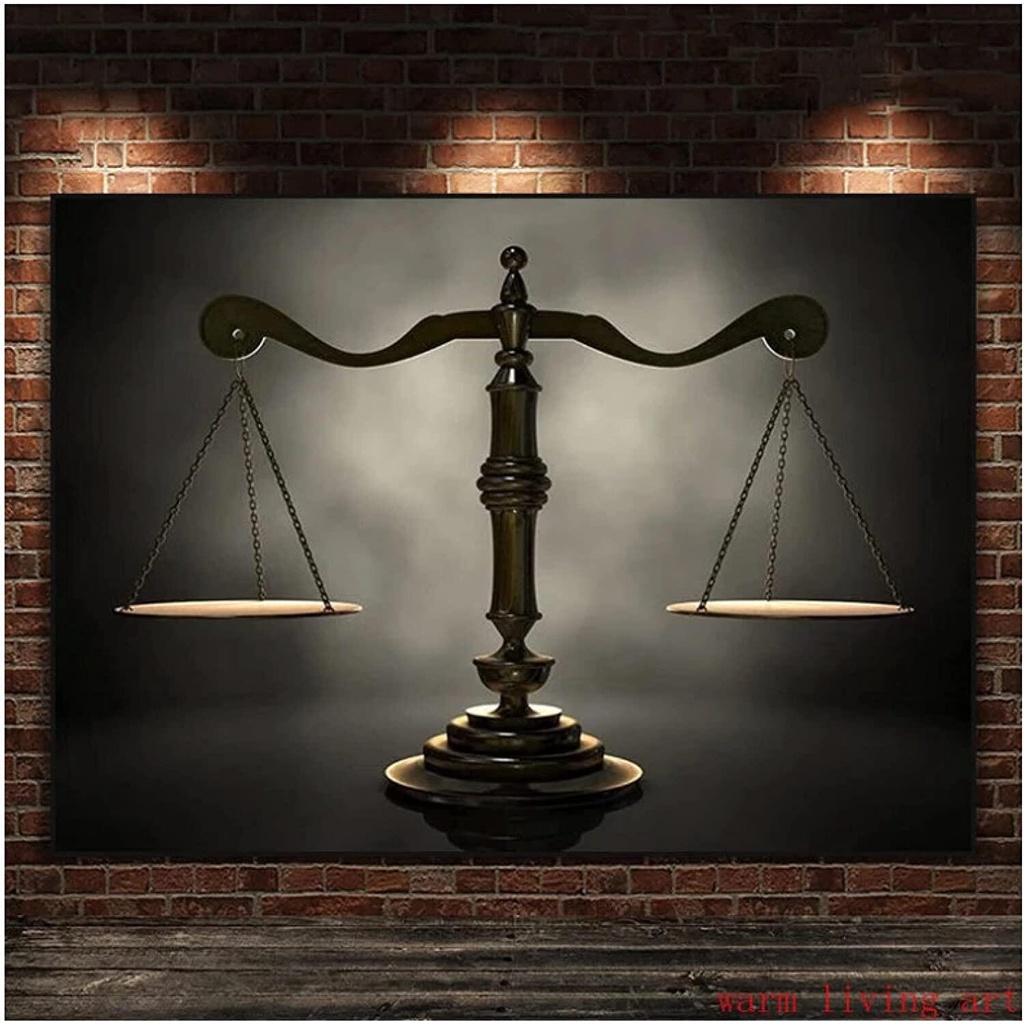 Scales of Justice Poster Judicial Symbol Canvas Painting Wall Art ...