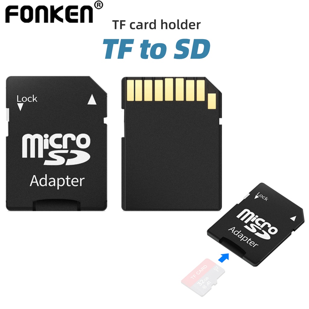Fonken Micro SD Card Adapter TF To SD Card Adapter Converter Card ...