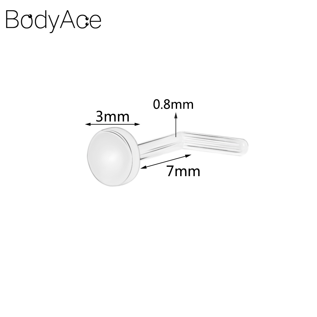 Bodyace 5-50pcs Prevent Allergy Clear Acrylic Nose Piercing Invisible ...