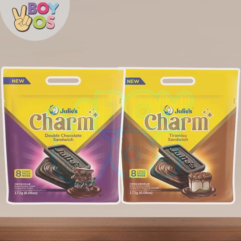 Julie's Charm Sandwich (Double Chocolate / Tiramisu) 172g (8 convi ...