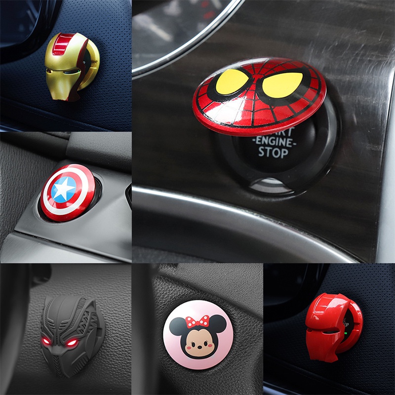 Car one button start modification button decorative sticker Marvel ...