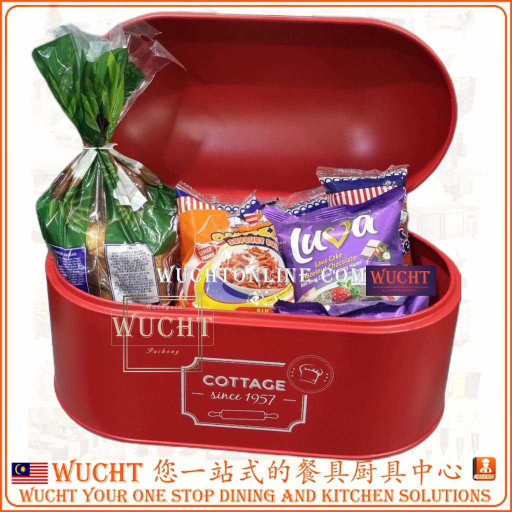 【WUCHT】RED Blue Green Pink Bread Bin Hinged Lid Bread Box French Bread ...