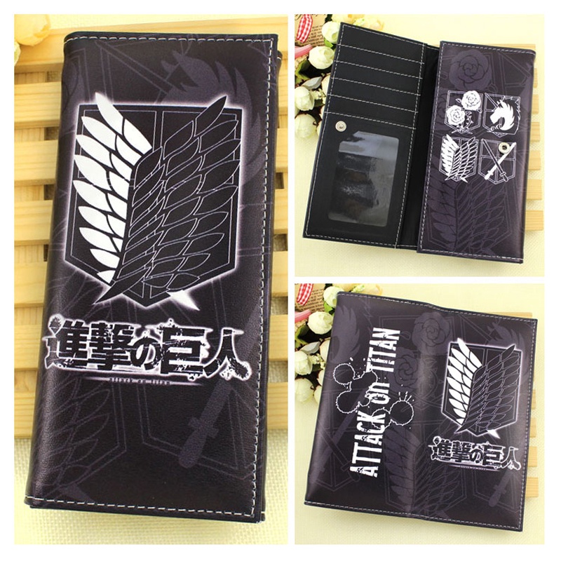 Anime Attack on Titan Scout Regiment Long Wallets Levi Ackerman Hand ...
