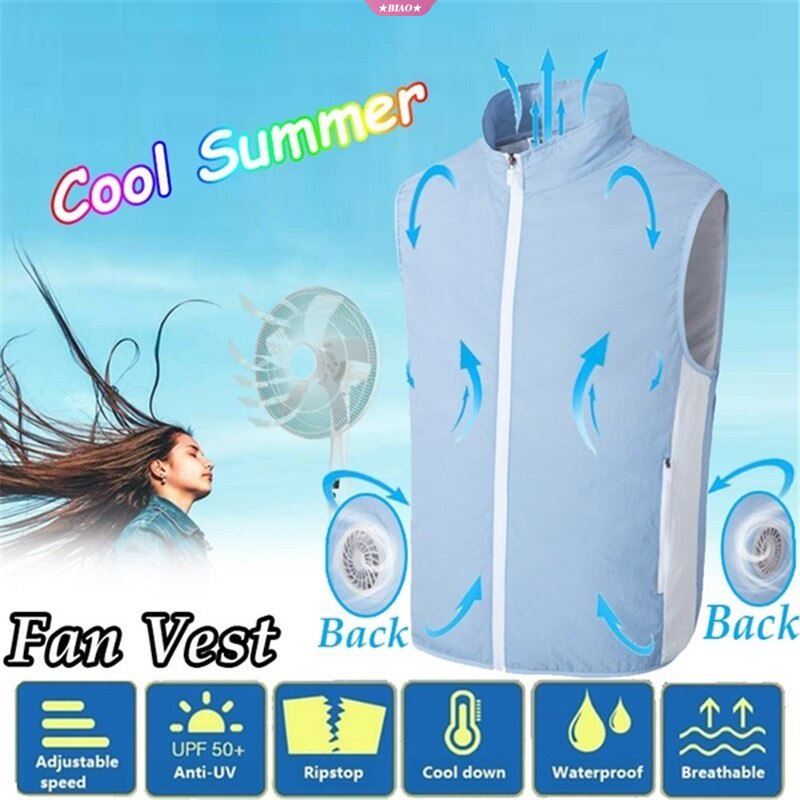 Men's Ice Vest Fan Air Conditioning Clothes Cool Vest Sport USB ...
