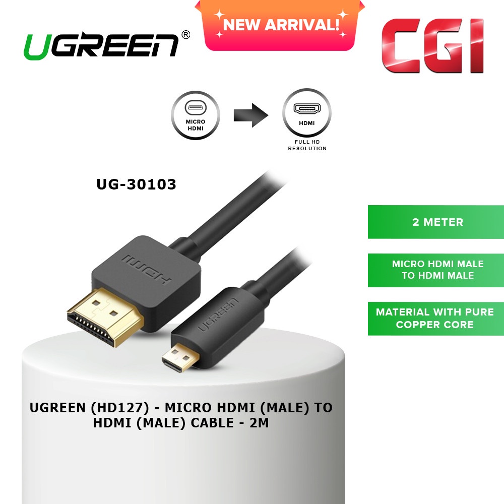 Ugreen (HD127) 30103 Micro HDMI (Male) to HDMI (Male) Cable (2M) | Shopee Malaysia