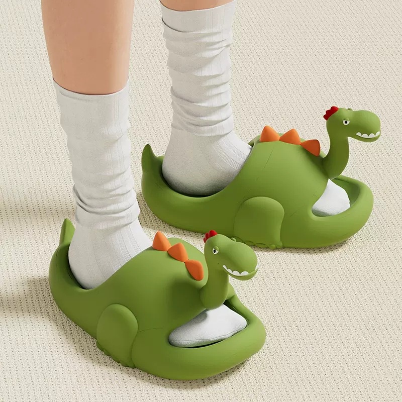 Dinosaur Slippers for Women Summer Cute Cartoon Indoor EVA Thick Sole ...