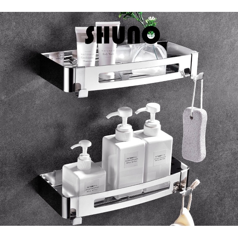 Shuno Stainless Steel Toilet Shampoo Bathroom Storage Shelf Organizer ...