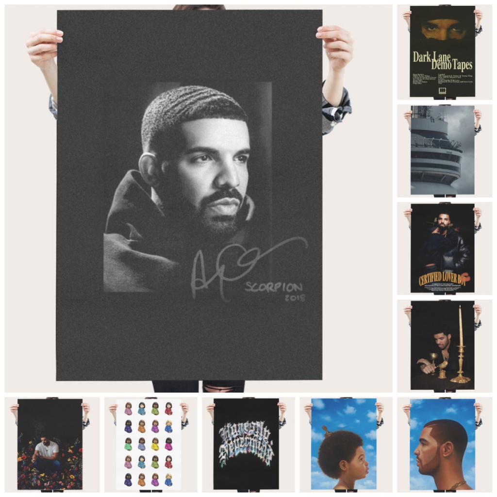Modern hit hip hop rapper drake classic pop music album poster cover ...
