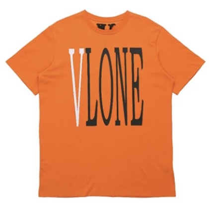 Vlone Front Wordmark Back 'V' Logo Tee (Orange) | Shopee Malaysia