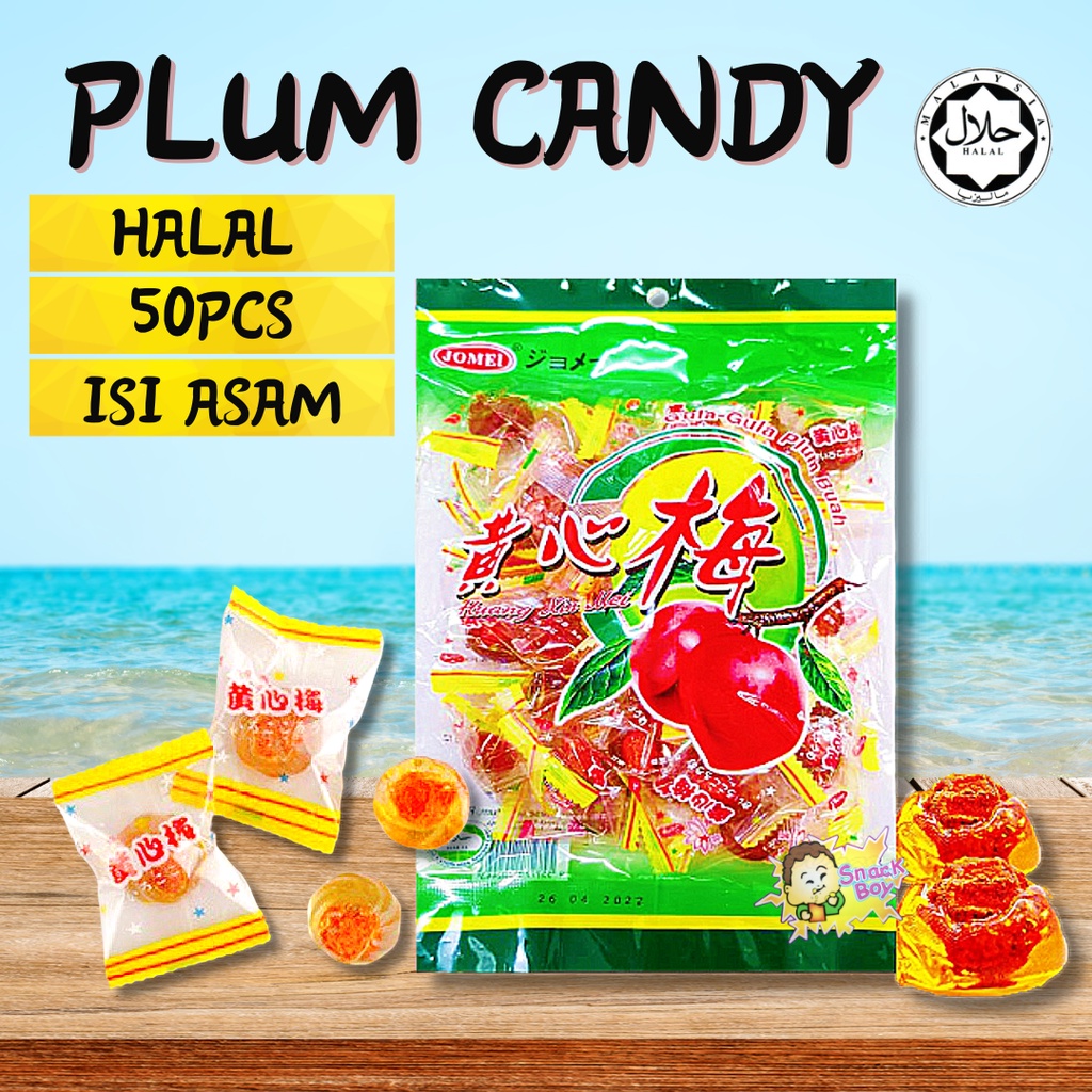 50pcs Jomei Gula Plum / Buah Asam Candy / Huang Xin Mei 黄心梅 | Shopee Malaysia