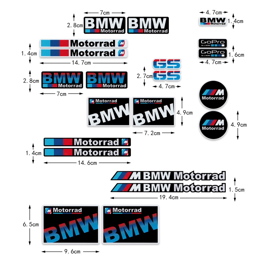 BMW Motorrad Motorsport Reflective Emblem Badge Sticker Decals for BMW ...