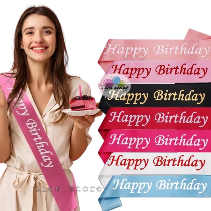 Happy BIRTHDAY Sash / Plain Screen Printed HAPPY BIRTHDAY Sash | Shopee ...