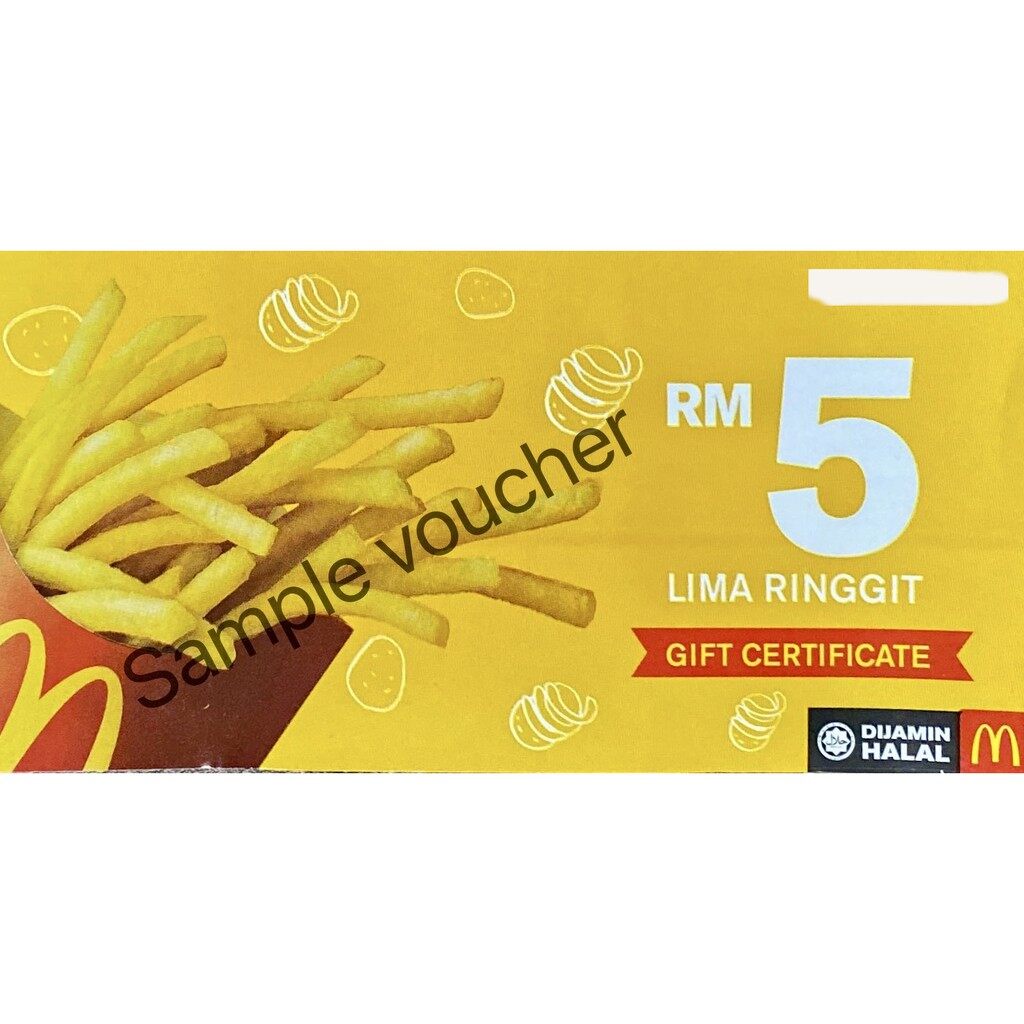 全马任何MCD分店都可使用 McD Voucher 现金券 10pcs*RM5 (100% ori) 12/24exp | Shopee ...