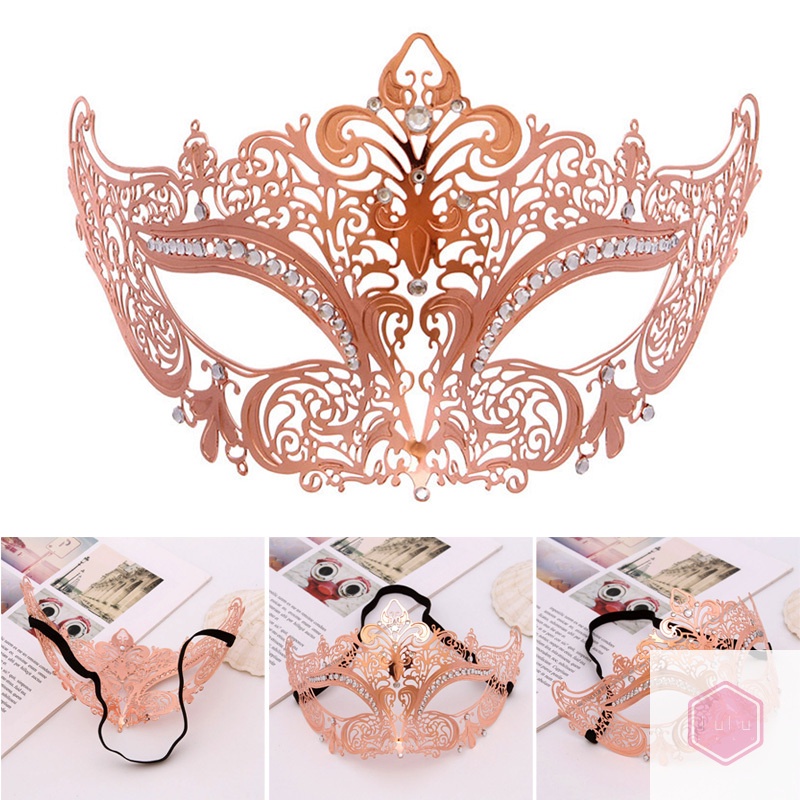 Rhinestone Gold Plated Hollow Masks Masquerade Filigree Mask for ...