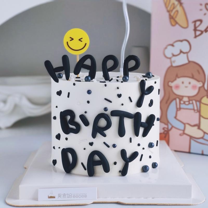 Ins Happy Birthday Cake Topper Colorful Letters Set Birthday Cake ...