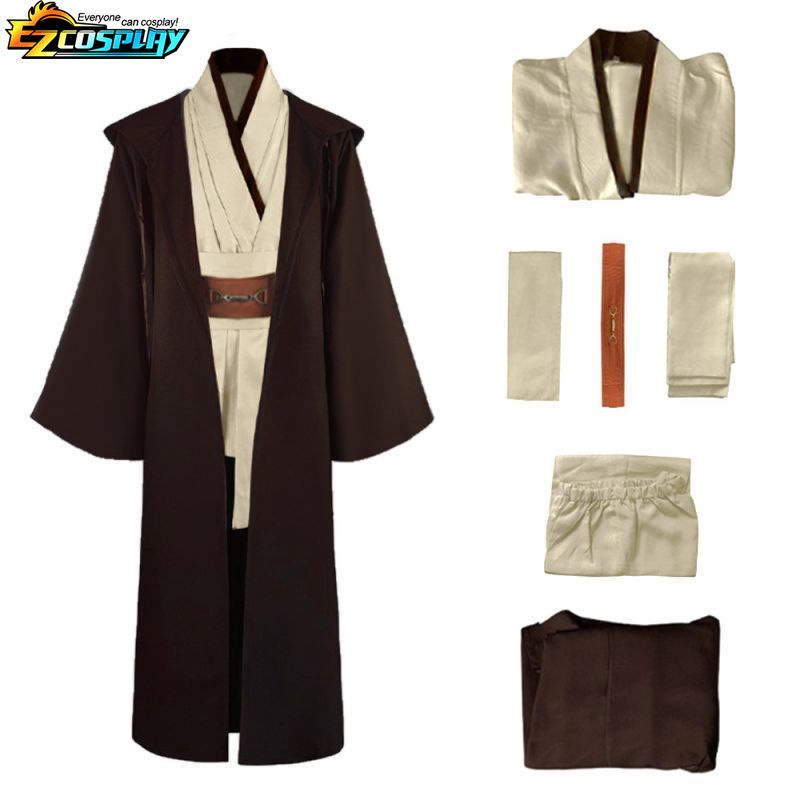 Star and War Obi Wan Kenobi Cosplay Costume Jedi Knight Robe Suit ...