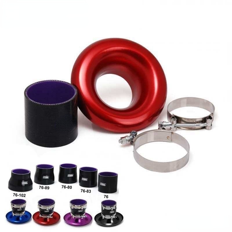 Uinversal Aluminum Car Bellmouth Velocity Stack Adapter Air Intake ...