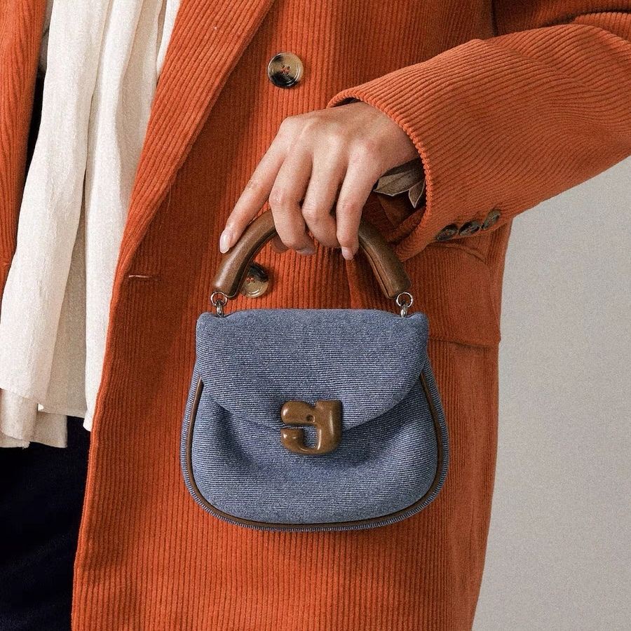 Kunogigi Denim Pig-Shaped Bun Small Gigi Bag Female Saddle Bag ...