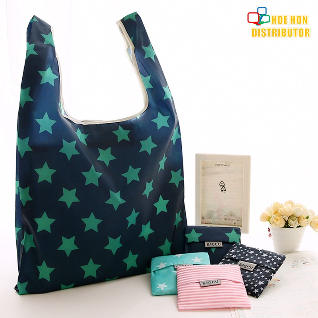 Foldable Reusable Bag with Design 1pc Grocery Shopping Supermaket Reuse ...