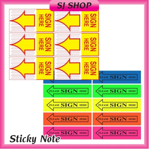 Sign Here Sticky Note | Color PP Stick-It Note | Index Sticker | Sticky ...