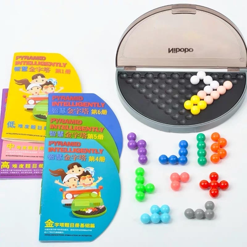 Smart Game IQ Pyramid Beads Education Toys Brain Teaser IQ Puzzles ...