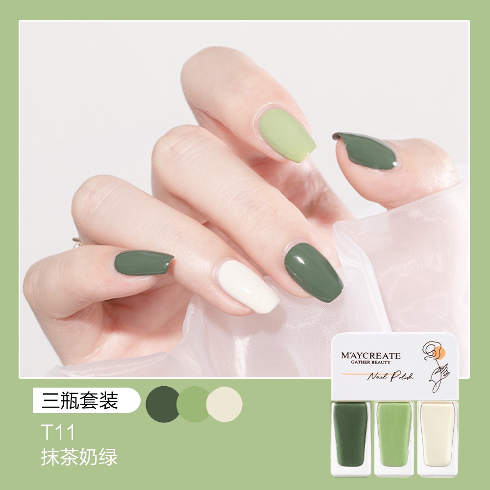 Three Colours Nail Polish No-bake Gel Nail Polish Long-lasting Quick ...