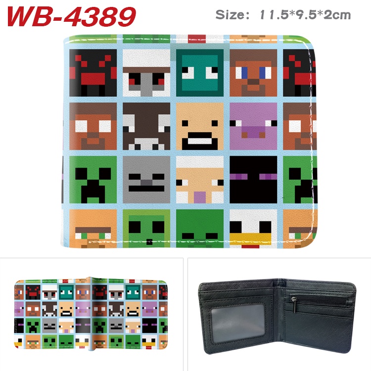 Minecraft Sandbox Games Cartoon PU Leather Mini Card Casual Short ...