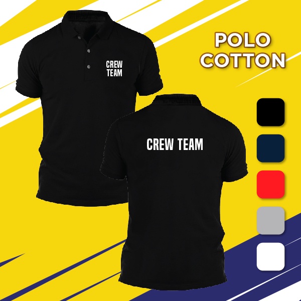 Baju CREW TEAM Cotton Polo T Shirt T-Shirt Tee Top Uniform Office Event ...