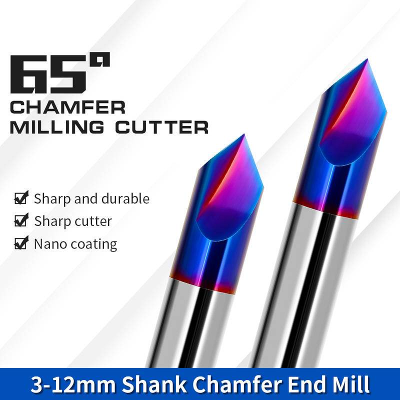 1pc HRC65 Chamfer Milling Cutter -12mm 90 Degree Carbide End Mill CNC ...