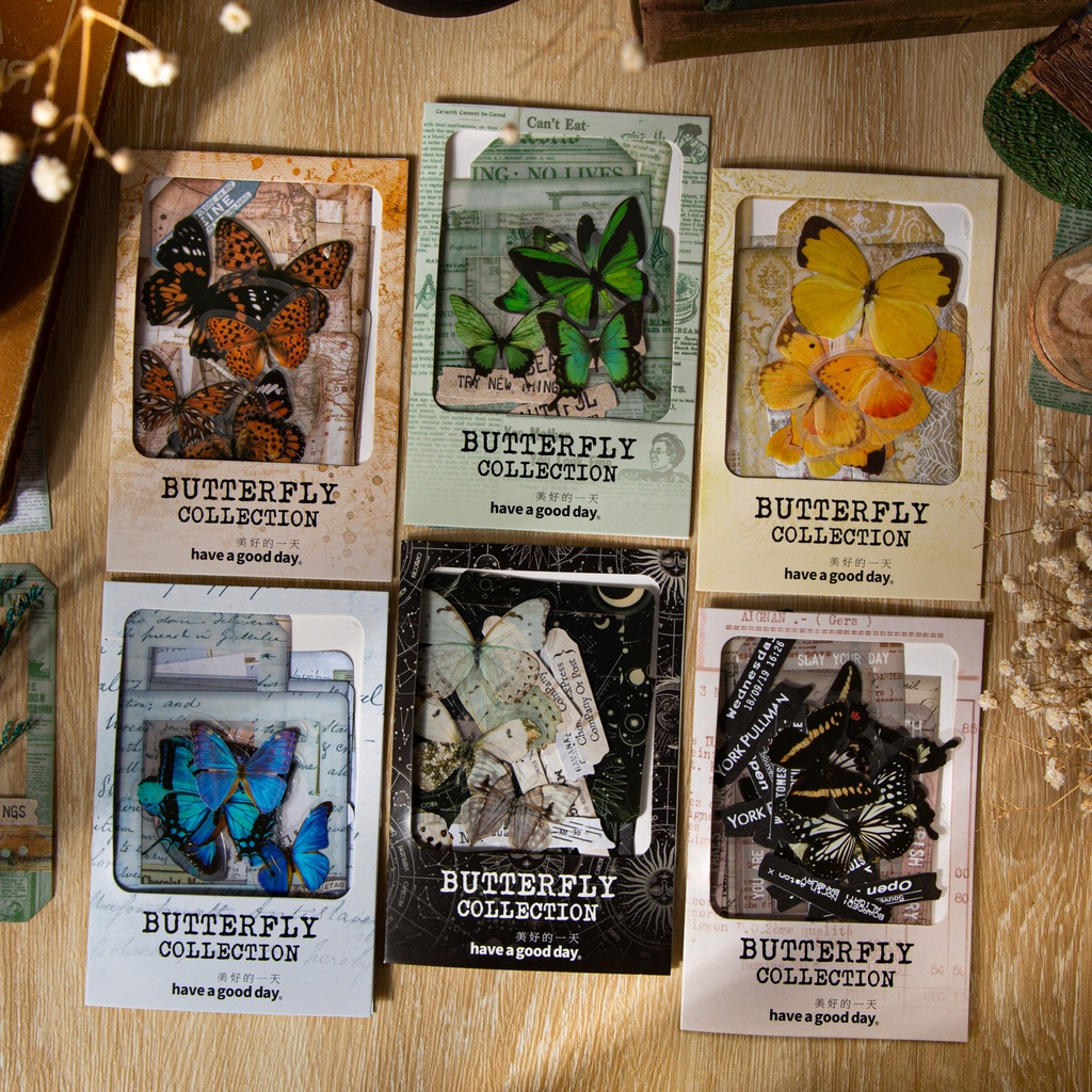 ENWEI 30 Pcs [Butterfly Collection Series] Vintage Journal Material ...