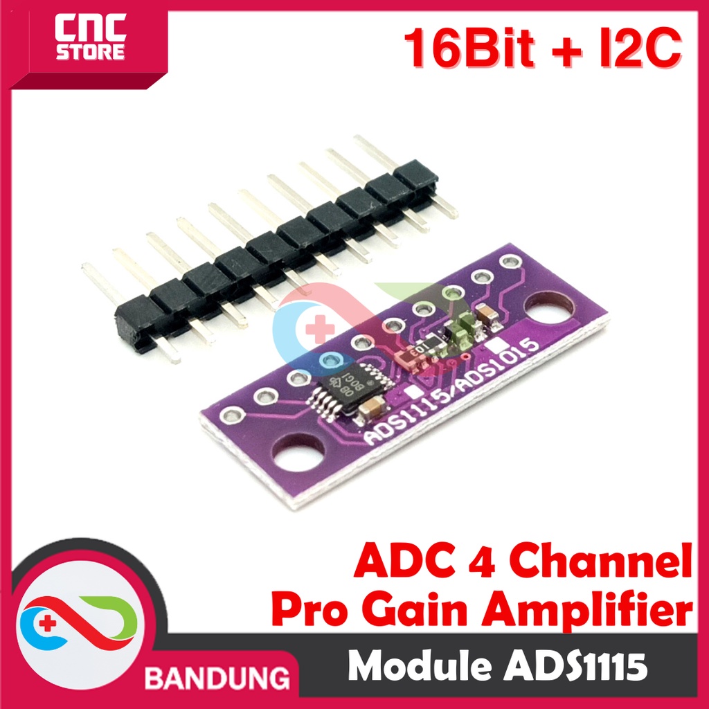 Module 16BIT I2C ADS1115 ADC 4channel WITH PRO GAIN AMPLIFIER ARDUINO ...