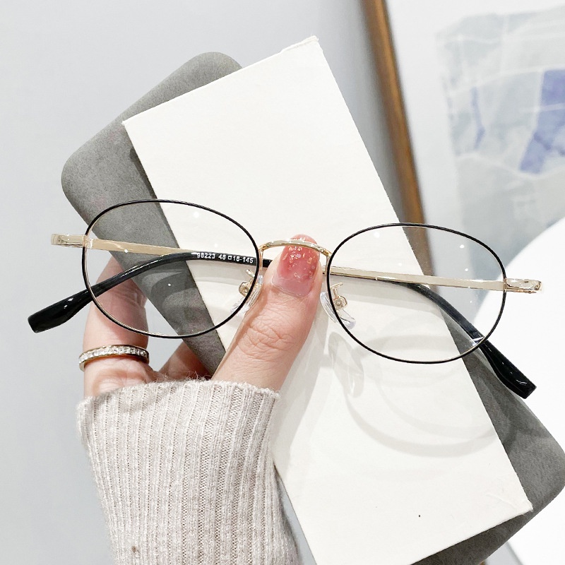 Metal small frame glasses men's and women's anti-blue light/radiation ...