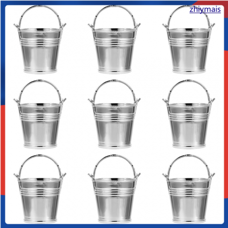 [READY STOCK] Galvanized Vase Snack Bucket Mini Pails Crayon Plastic ...