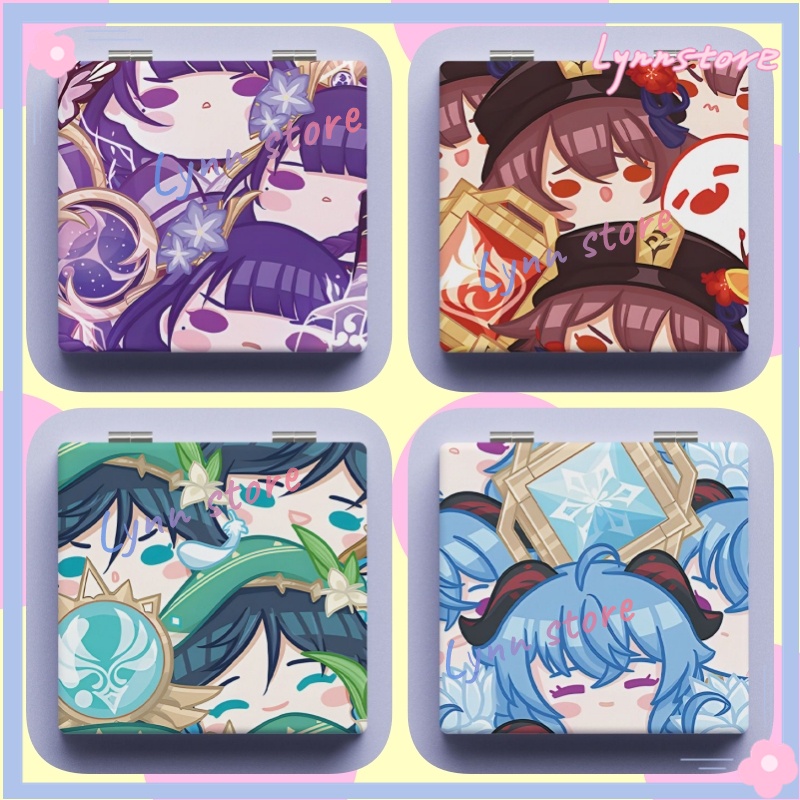 Game Genshin Impact Cute Mini Version Foldable Makeup Mirror RAIDEN ...