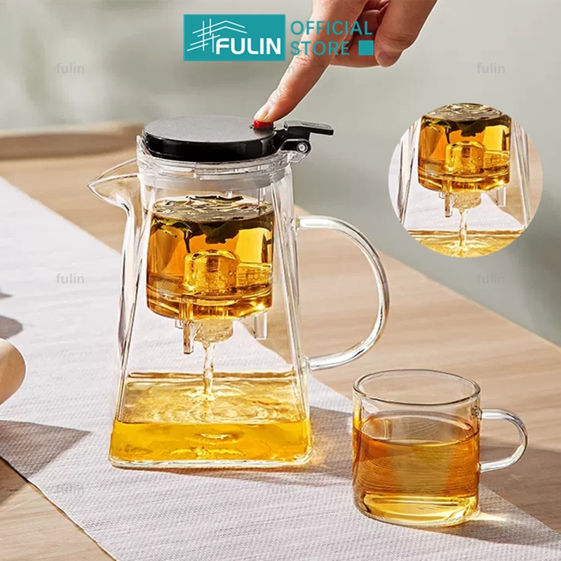 Tea Set Heat Resistant Glass TeaPot Tea Infuser Chinese Kung Fu Tea Set ...