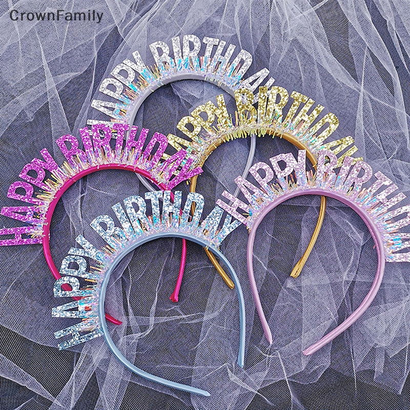 [CrownFamily] Glitter HAPPY BIRTHDAY Sequin Headband Birthday ...